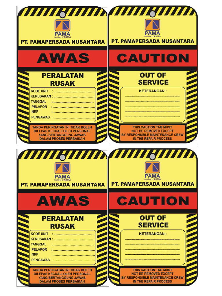 Service Tag Besar | PDF