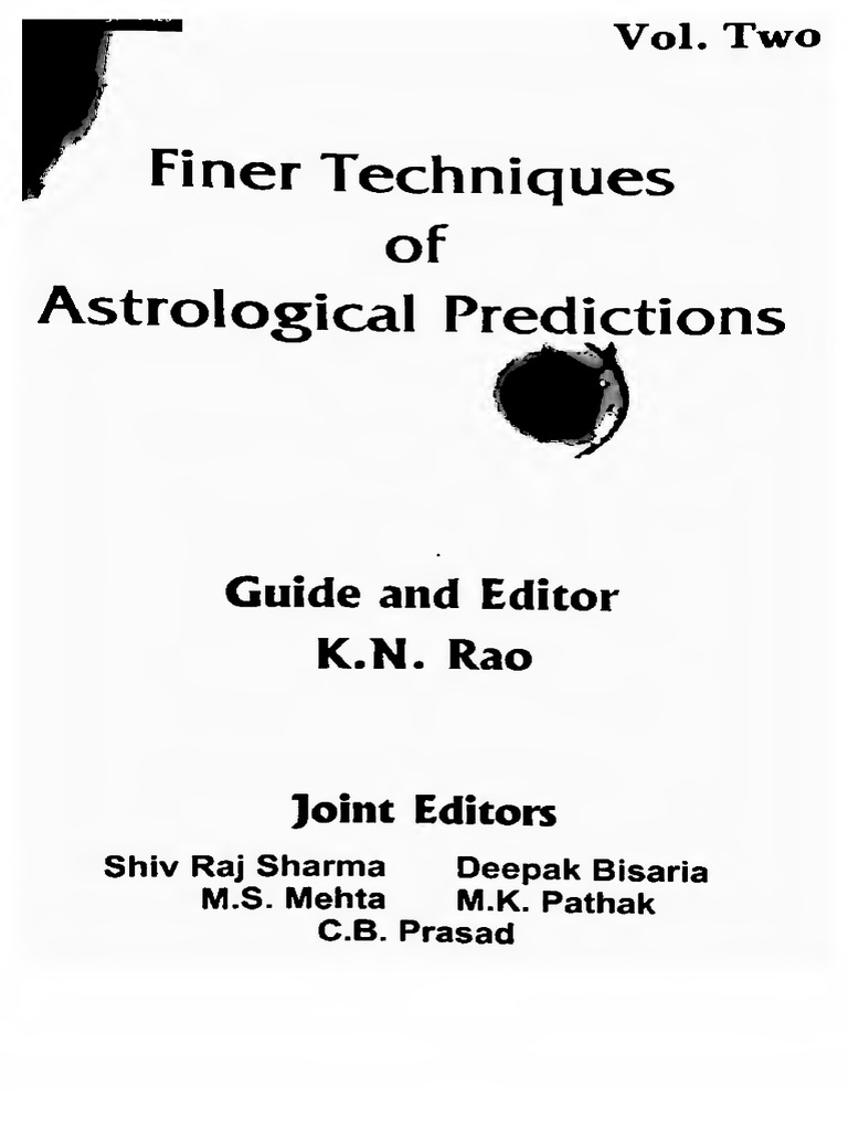 K N Rao - Finer Techniques of Astrological Predictions - Vol.2 | PDF ...