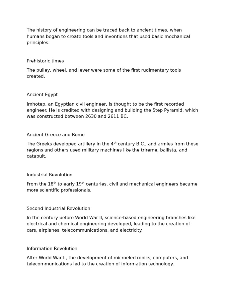 History of Engineering | PDF | Art | History