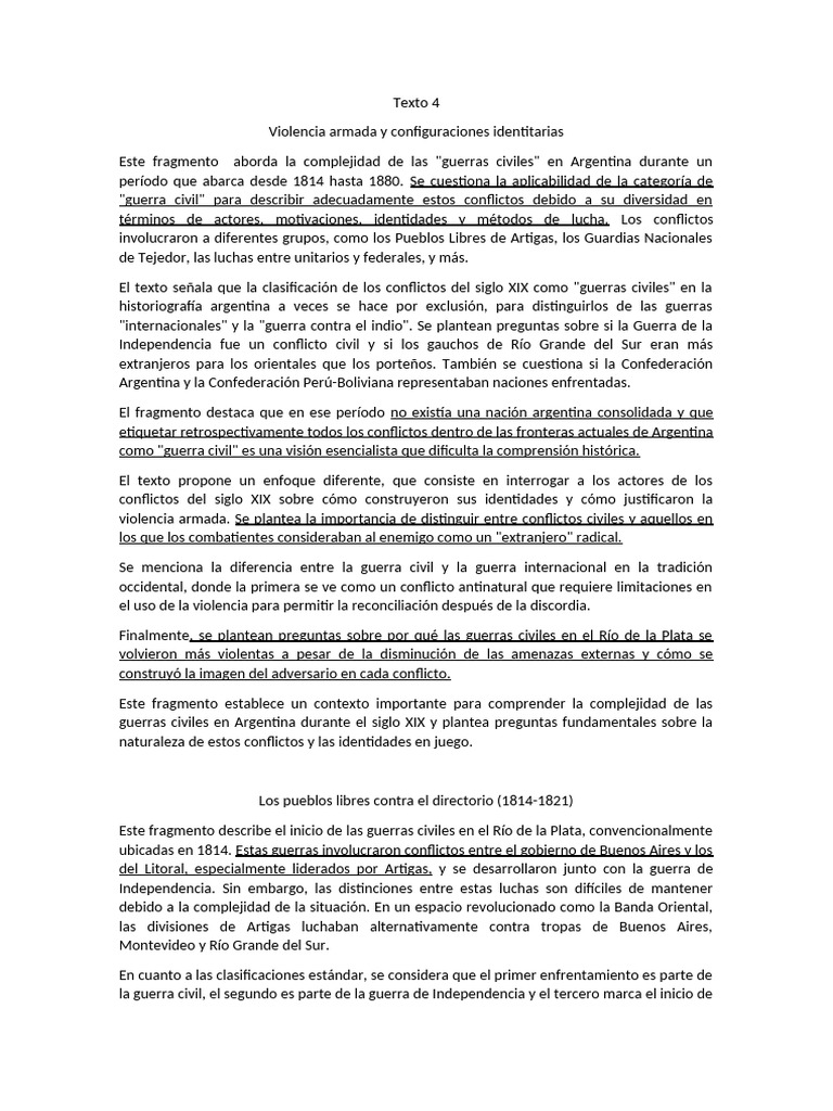 Rabinovich Las Guerras Civiles Resumen 4 | PDF | Argentina