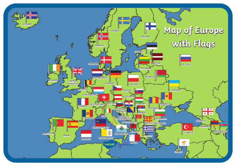 European Map with Country Flags | PDF | National Association Football ...