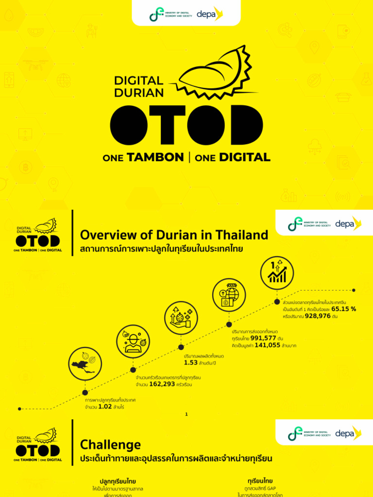 Factsheet - โครงการทุเรียนดิจิทัล (OTOD) | PDF