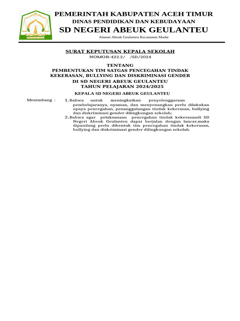 Form SK-Penjaga Sekolah | PDF