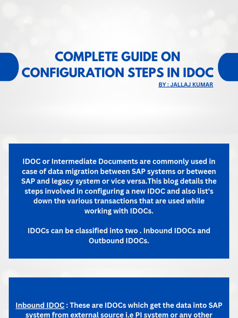 Complete Guide On Configuration Steps in Idoc | PDF | Software | Computer Programming