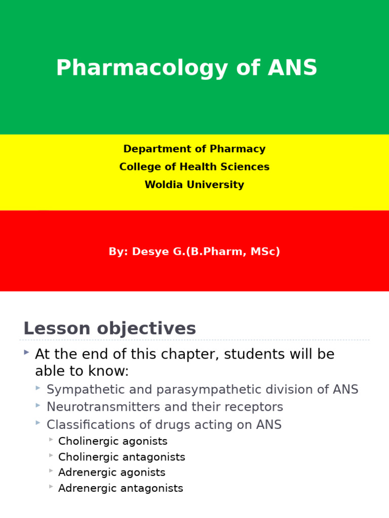 2. Pharmacology of ANS[1] | PDF | Acetylcholine | Neurotransmitter