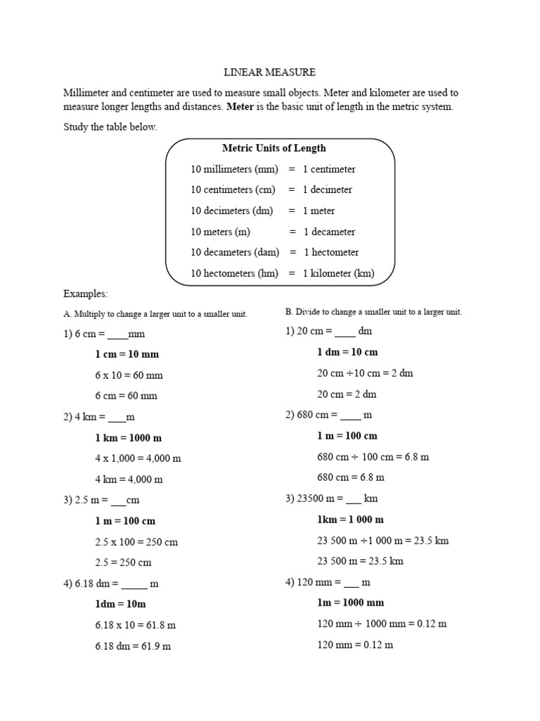 Understanding Metric Length Conversion | PDF | Teaching Methods & Materials