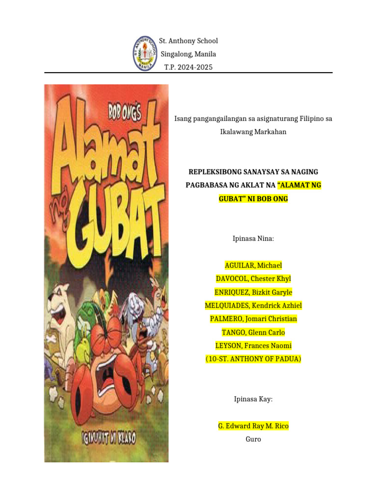 Ulat Aklat Repleksibong Sanaysay 1 | PDF