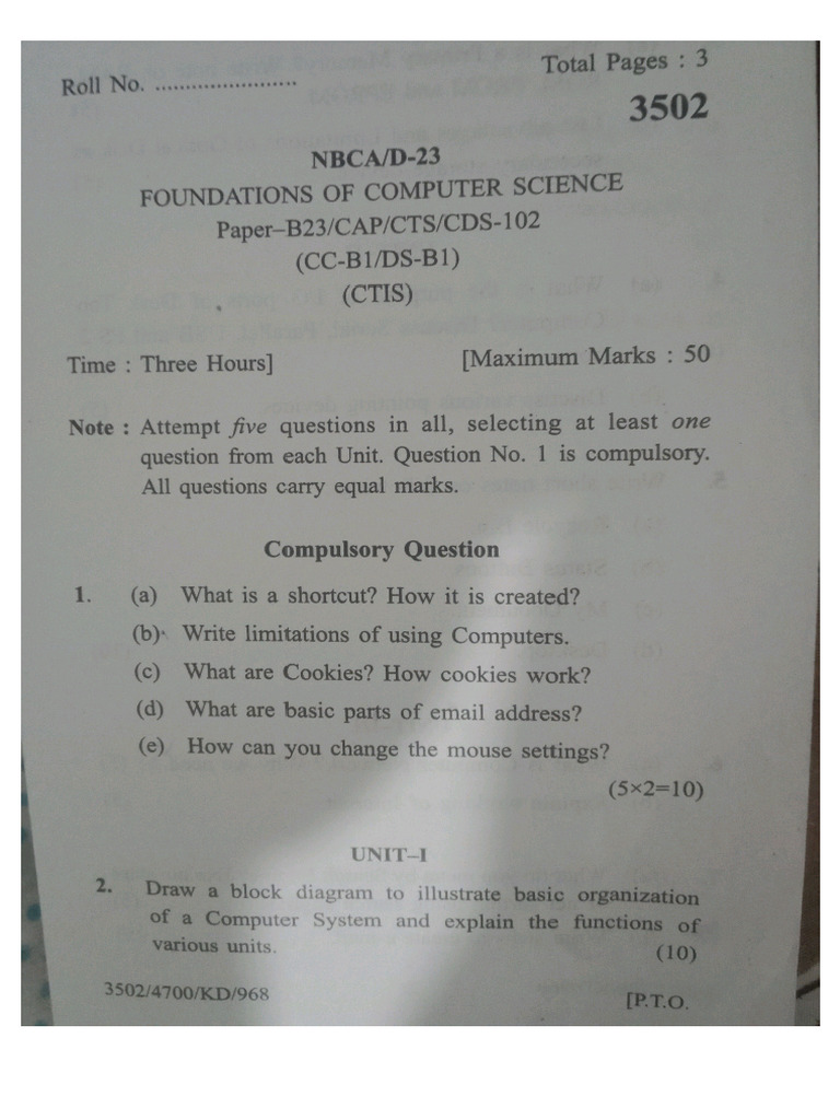 Fundamental Questions Paper | PDF