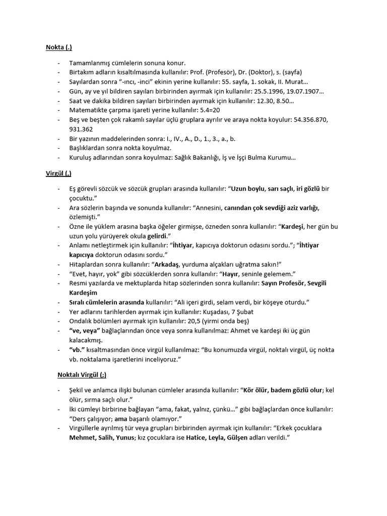 Yazım Ve Noktalama | PDF