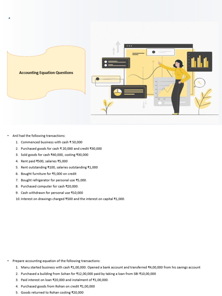 Accounting Equation (Questions) | PDF | Expense | Credit
