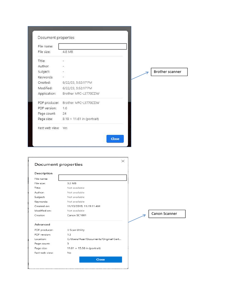 Sample Scanner For Right Metadat Brother Canon and Epson | PDF
