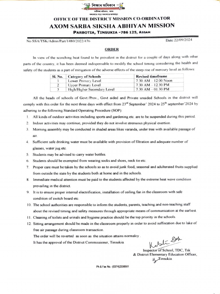 School Timing | PDF