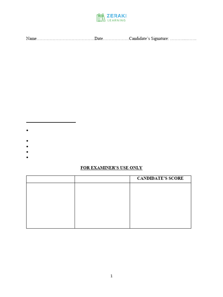 Physics Question Paper Zeraki Achievers 12.0 - March 2024 | PDF ...