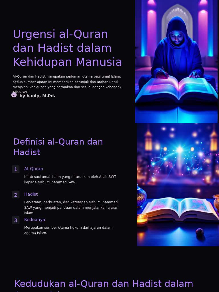Urgensi Al Quran Dan Hadist Dalam Kehidupan Manusia | PDF | Karier & Perkembangan | Agama ...