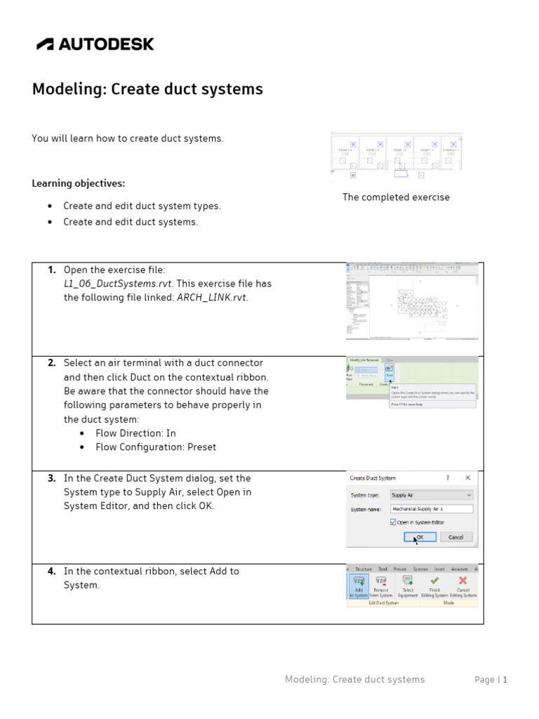 Revit-Mechanical-Cert-Prep L1 06 DuctSystems v01 | PDF | Computers