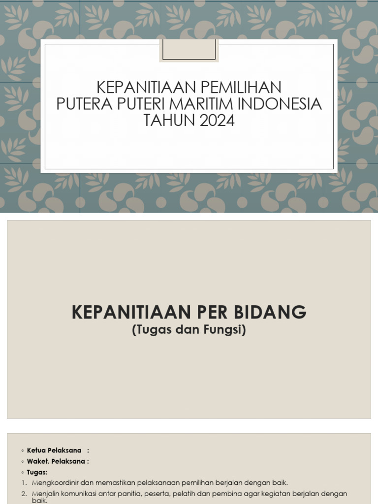Kepanitiaan Pemilihan Putera Puteri Maritim 2024 | PDF | Ilmu Sosial