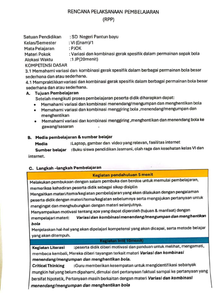 Modul RPP Yoyon Prasetyo | PDF