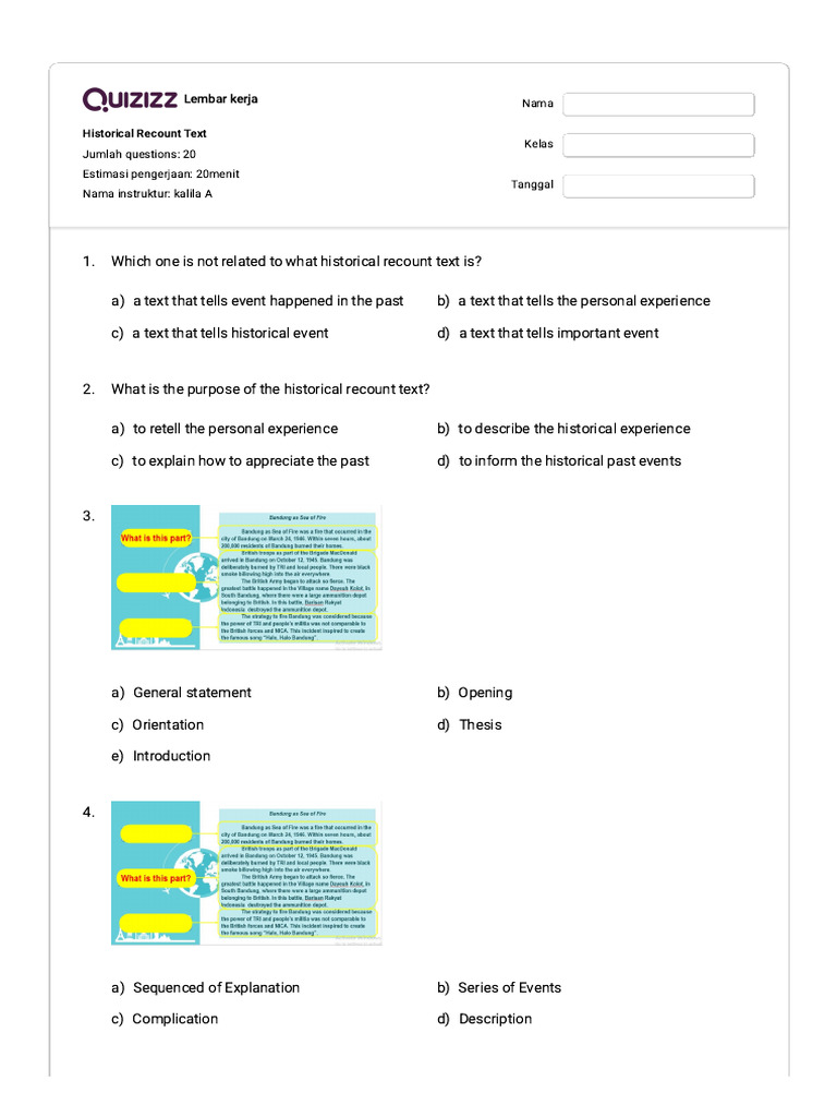 Historical Recount Text Exercises | PDF | Galileo Galilei | Science