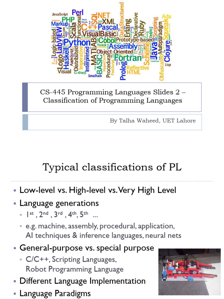 Slides 02 Programming Languages - UET CS - Talha Waheed - Classification of PL | PDF | Assembly ...