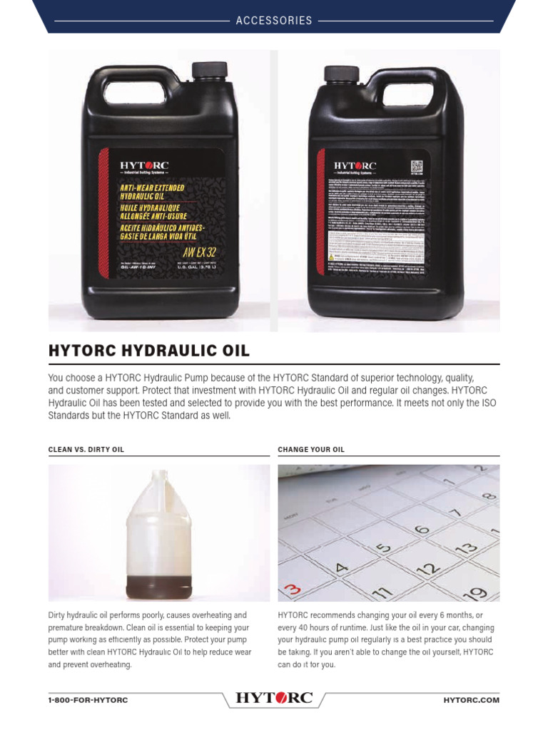 HYTORC Hydraulic Oil-Cut Sheet | PDF | Materials