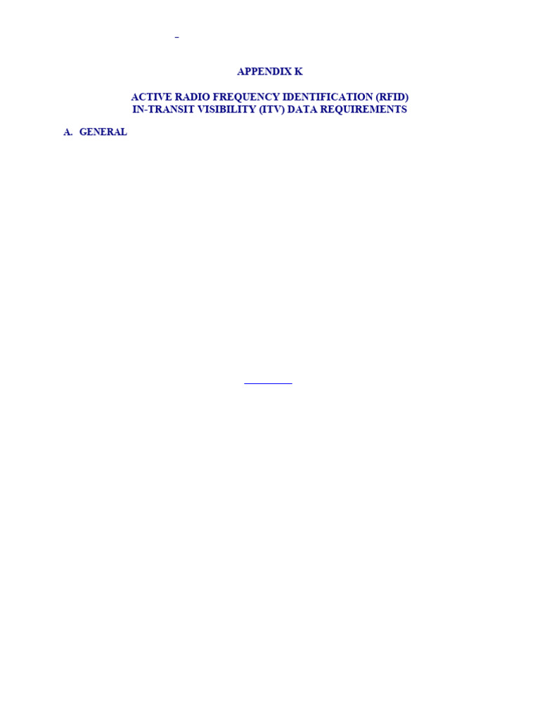 DTR Part II App K | PDF | Radio Frequency Identification | Cargo