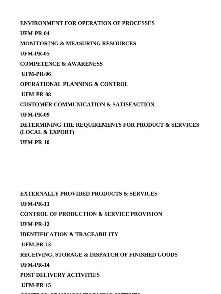 Environment For Operation of Processes Ufm | PDF