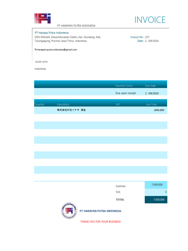 Invoice 257 | PDF