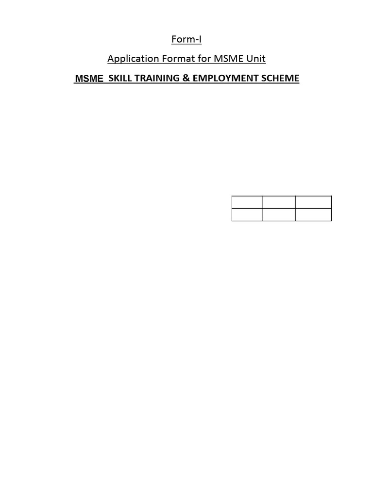 Form1 MSME Skill | PDF