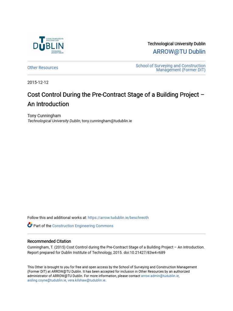 Cost Control During The Pre-Contract Stage of A Building Project | PDF ...