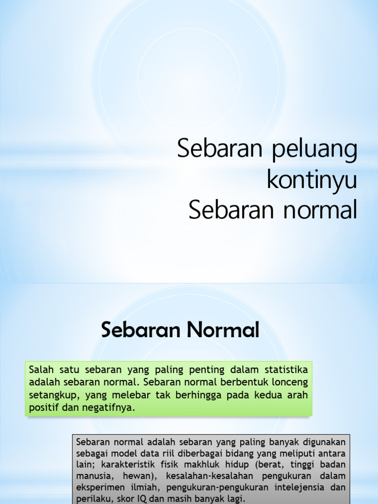Sebaran Normal dan Statistik | PDF