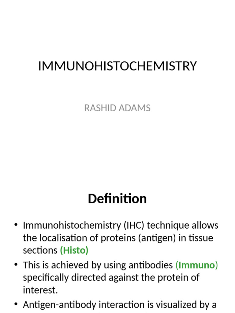 Immuno His To Chemistry 22 | PDF | Immunohistochemistry | Fixation ...