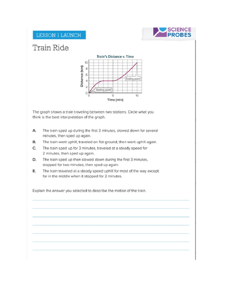 Motion and Speed Working Sheet g8 | PDF