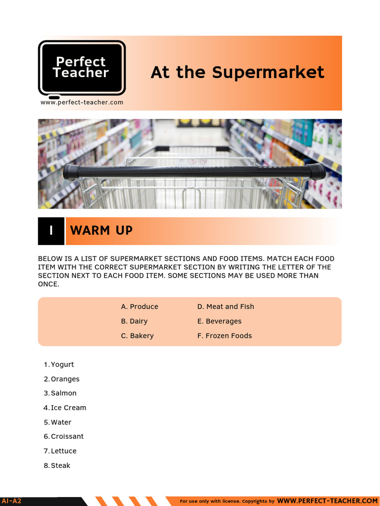 At The Supermarket SV | PDF | Foods | Taste