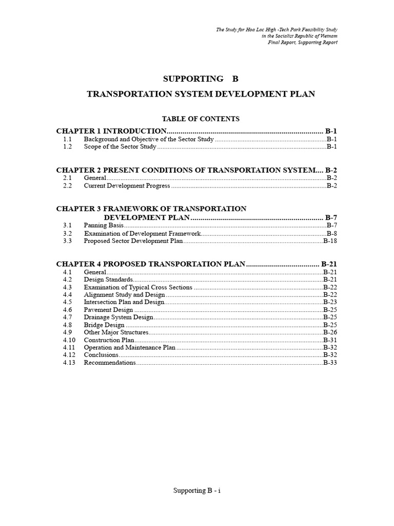 Transportation Development Plan for HHTP | PDF | Interchange (Road) | Road
