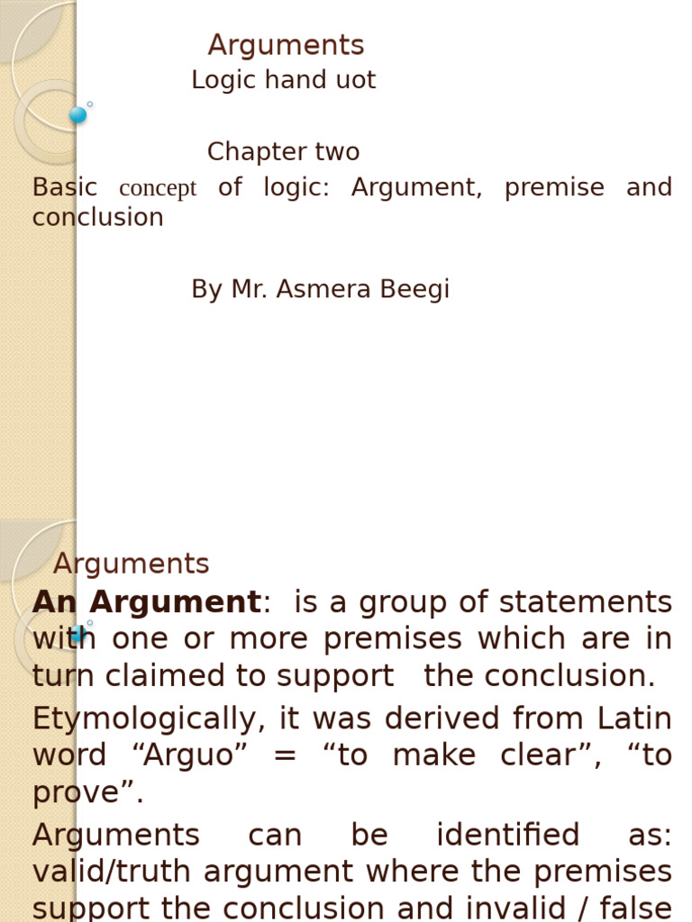 Logic Chapter Two Arguments | PDF | Argument | Fallacy