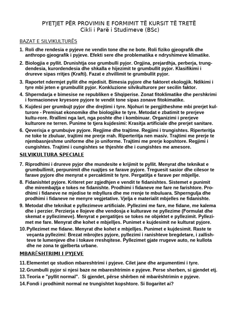 Pyetjet e Provimit-Bsc | PDF