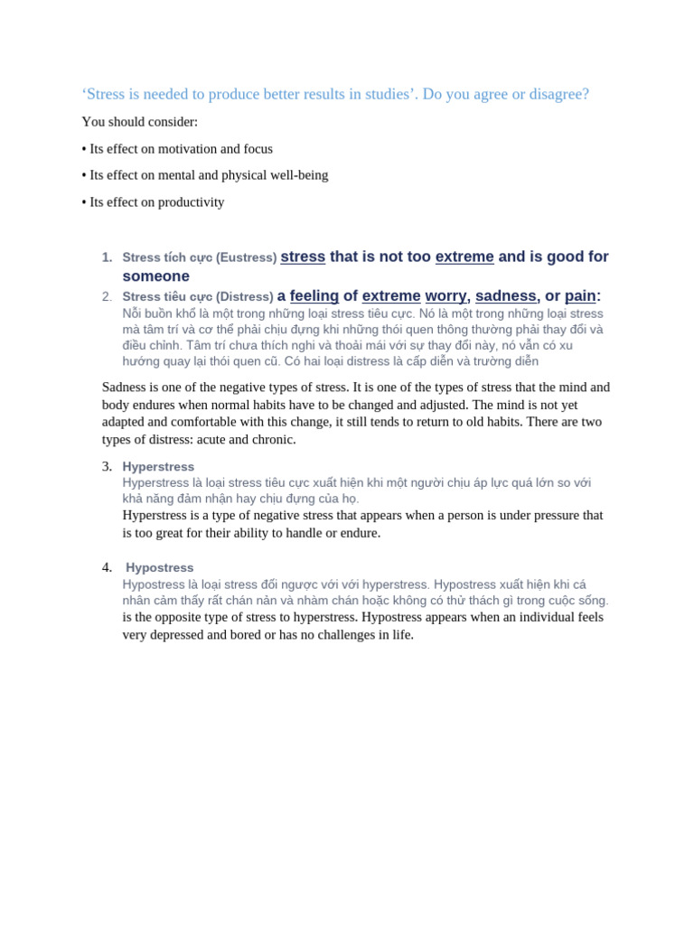 Stress Is Needed To Produce Better Results in Studies | PDF