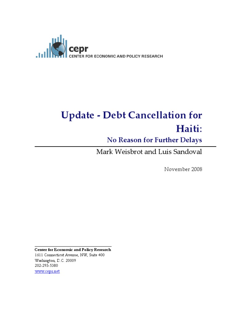 Update - Debt Cancellation For Haiti: No Reason For Further Delays ...