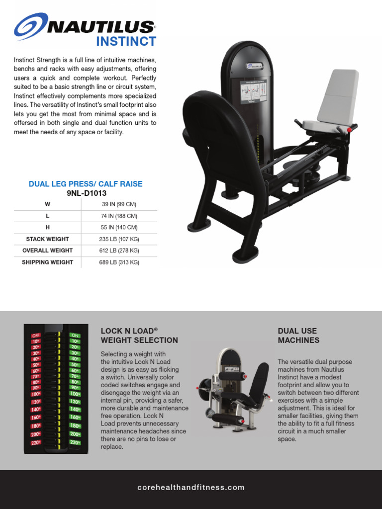 Nautilus Dual Leg Press Overview | PDF