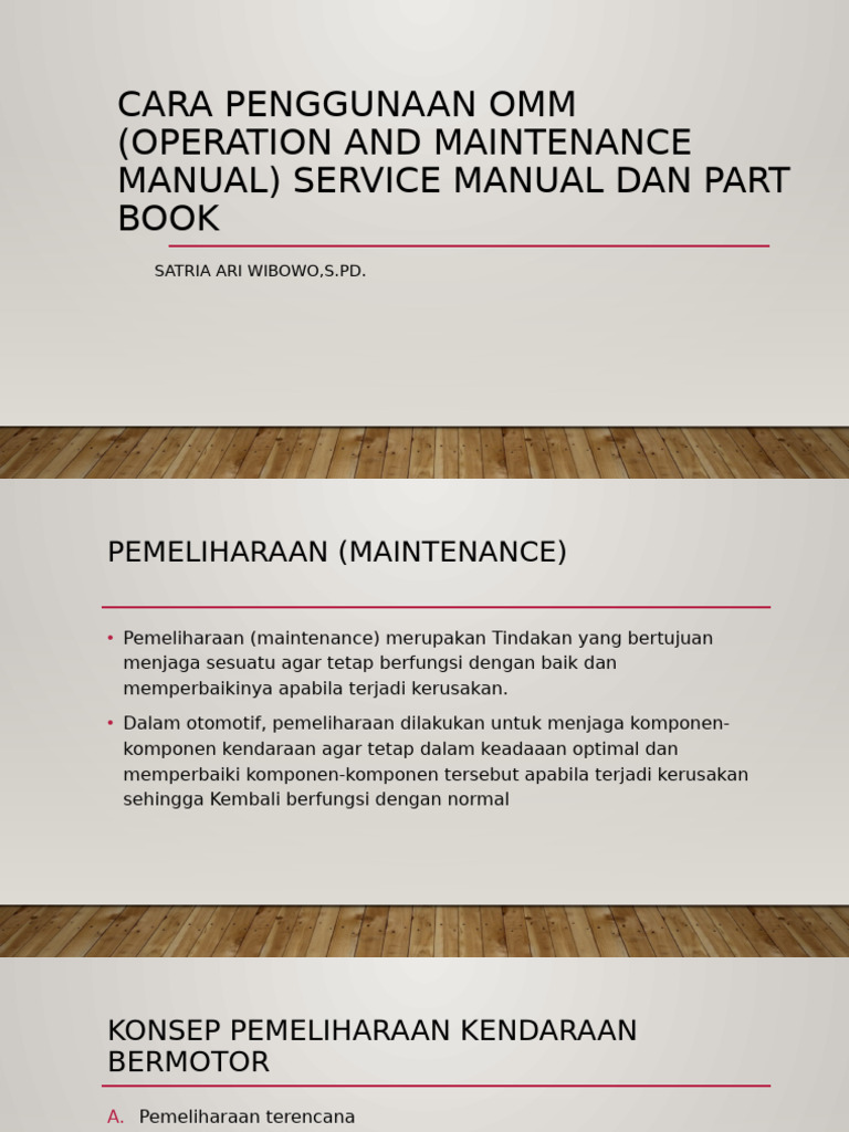 Cara Penggunaan OMM (Operation and Maintenance Manual | PDF | Teknologi ...