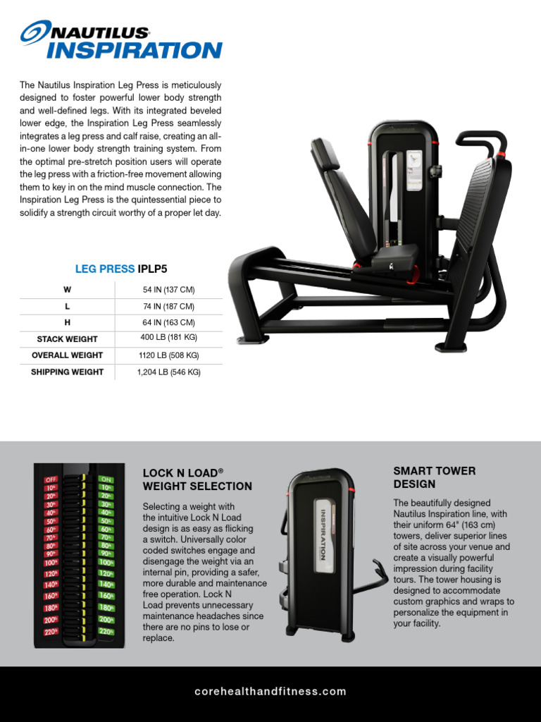 Nautilus Inspiration Leg Press Overview | PDF | Belt (Mechanical)