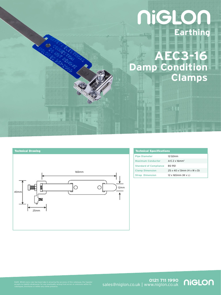 Earthing Clamp Technical Specifications | PDF