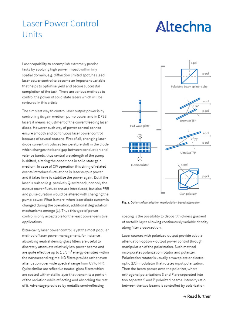 Laser Power Control Units A4 07 | PDF | Laser | Polarization (Waves)