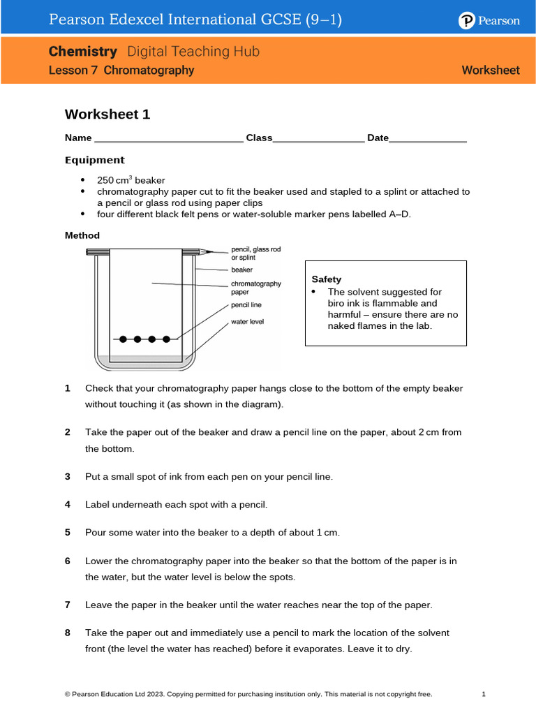 IG Chemistry Lesson07 Worksheet 01 | PDF