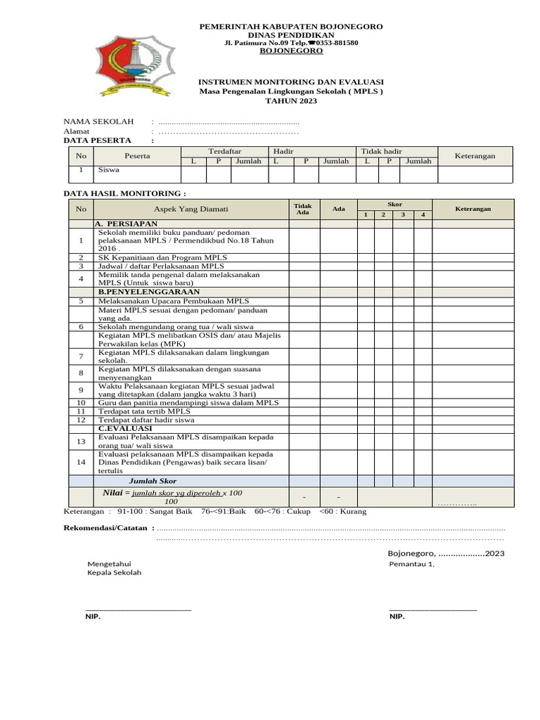 Instrumen Mpls 2023 | PDF