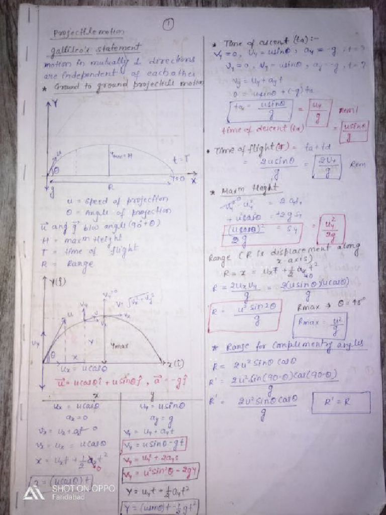 Kinematic 2d Short Notes | PDF