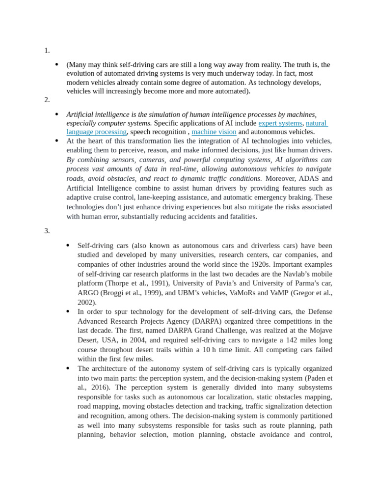 Self Driving Car Part 1 2 3 4 | PDF | Lidar | Artificial Intelligence