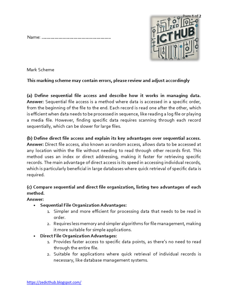 2024 Senior CS ZedICTHub File Organisation and Access Answers | PDF ... 2024 Senior CS ZedICTHub File Organisation and Access Answers | PDF ...