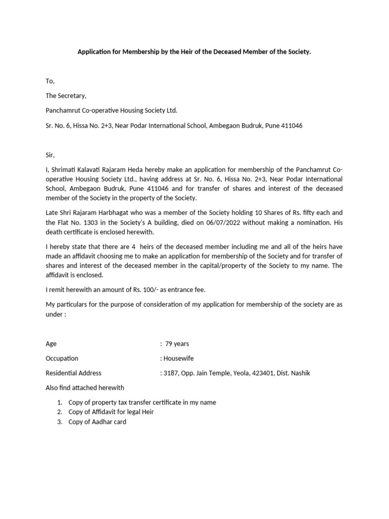 Heir's Membership Application | PDF