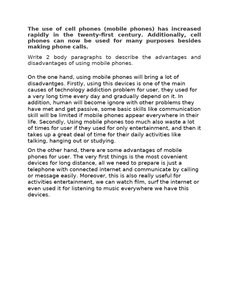 The Use of Cell Phones | PDF